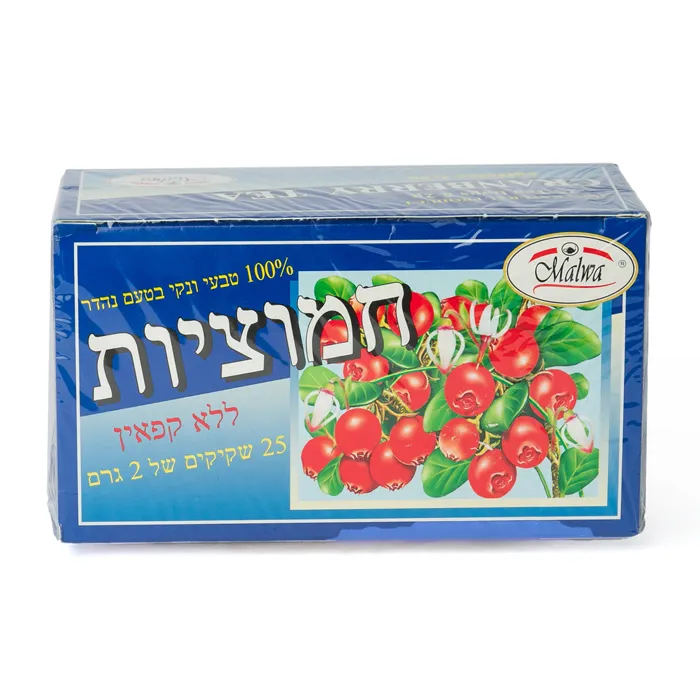 תה חמוציות ללא קפאין | 25 שקיקים | מאלווה - קול הטבע